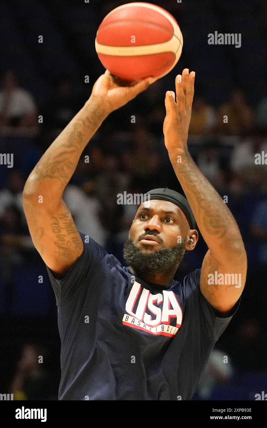 Lebron James of USA during the International Friendly basketball match ...