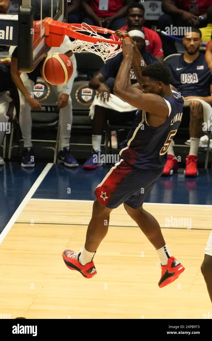 Anthony Edwards of USA during the International Friendly basketball ...