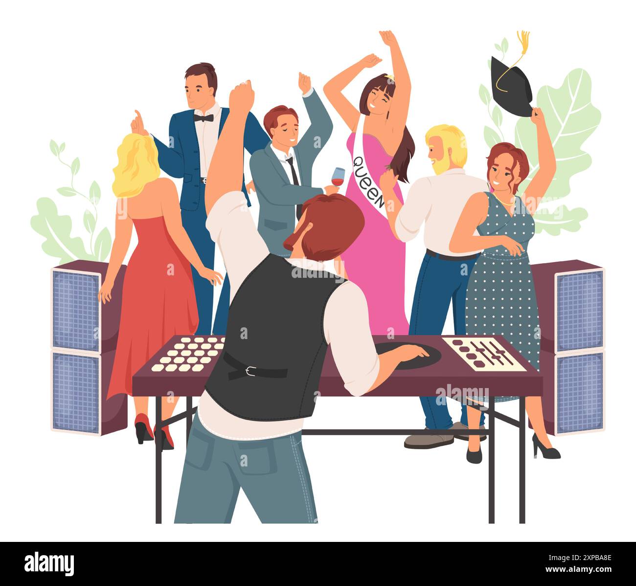 Cartoon illustration happy people dancing hi-res stock photography and ...