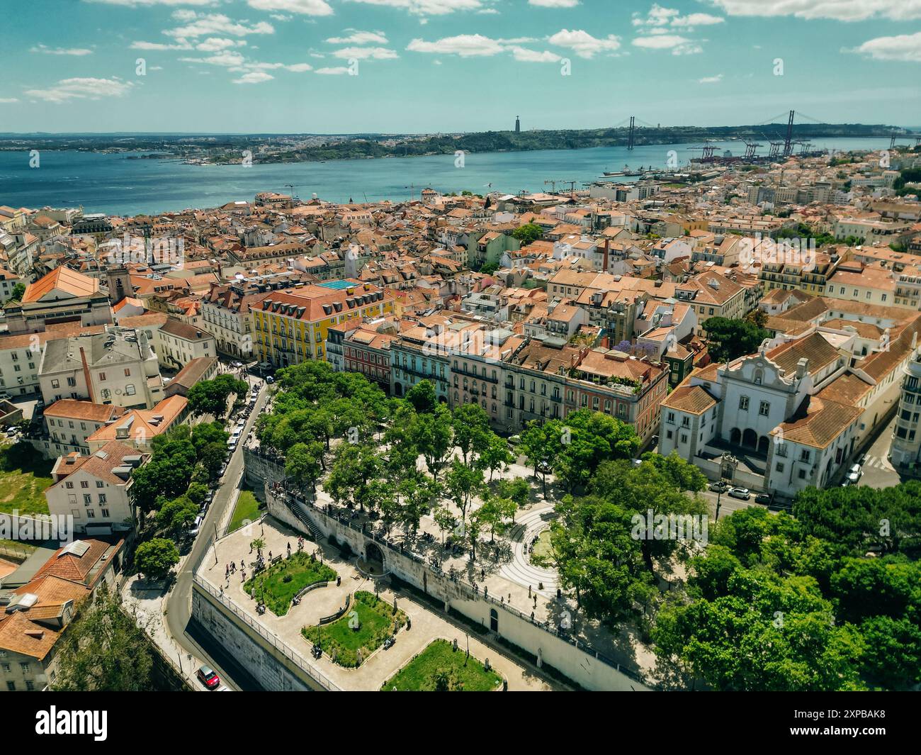 Aerial View Of Beautiful Lisbon Cityscape Restauradores Square. High ...