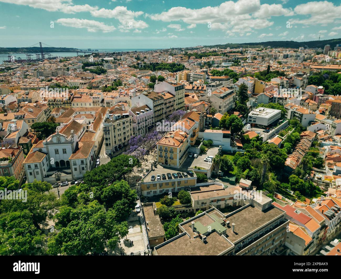 Aerial View Of Beautiful Lisbon Cityscape Restauradores Square. High ...