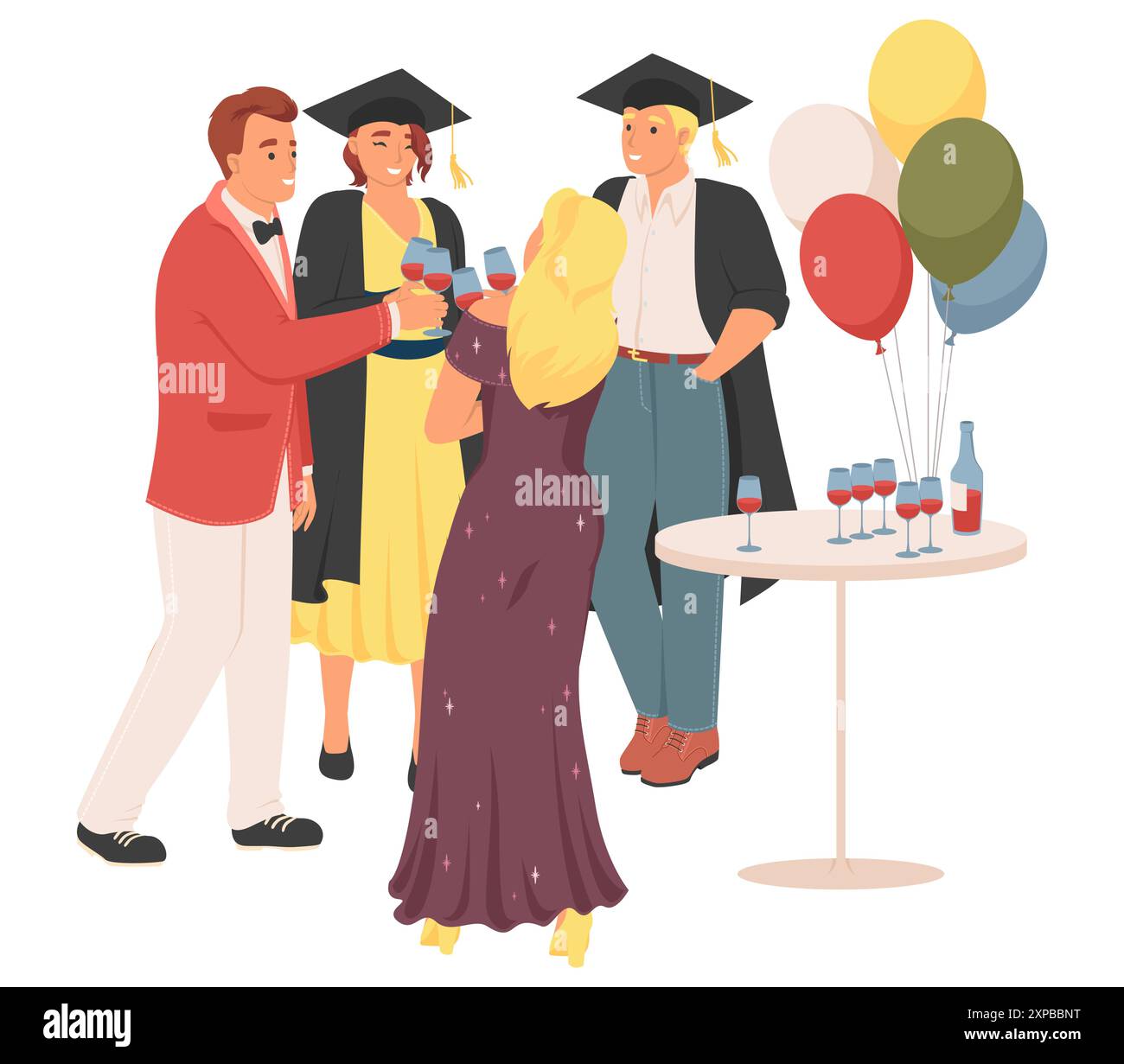 Graduation ball prom party for students vector illustration Stock ...