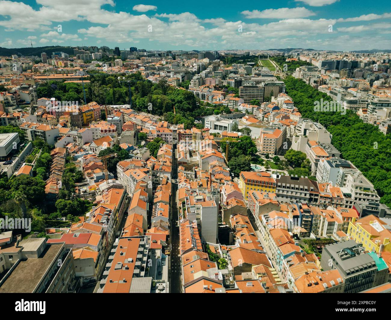 Aerial View Of Beautiful Lisbon Cityscape Restauradores Square. High ...