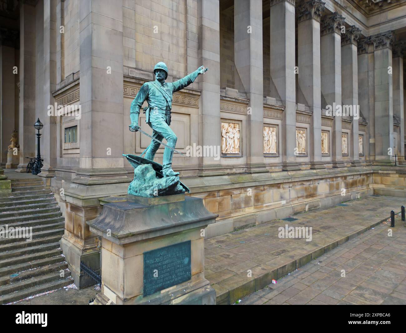 Elevated view of the statue of General Earle which stands at the front ...