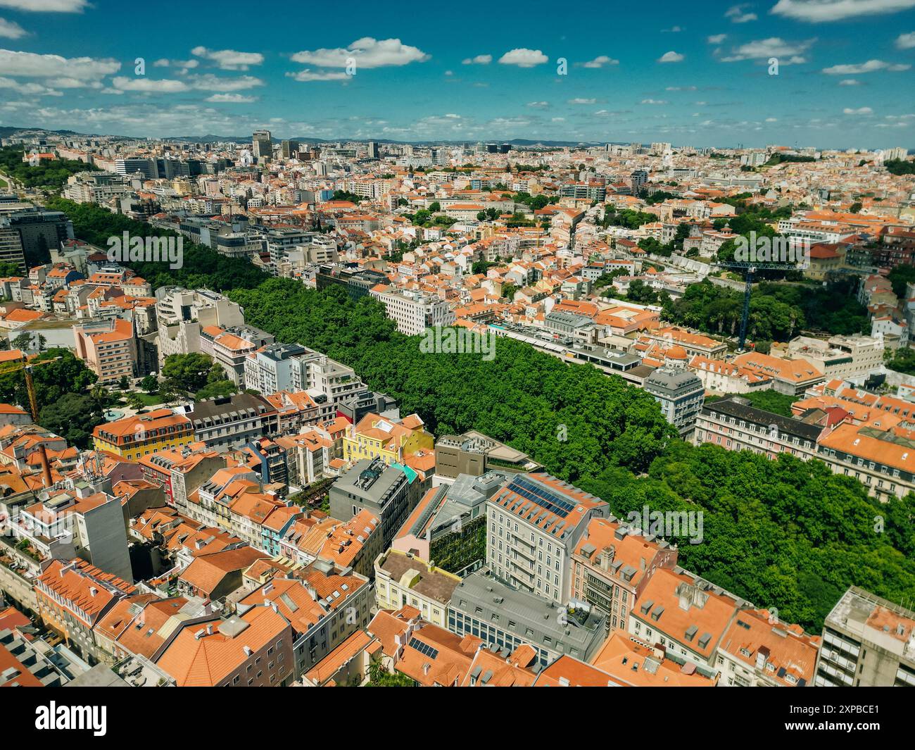 Aerial View Of Beautiful Lisbon Cityscape Restauradores Square. High ...