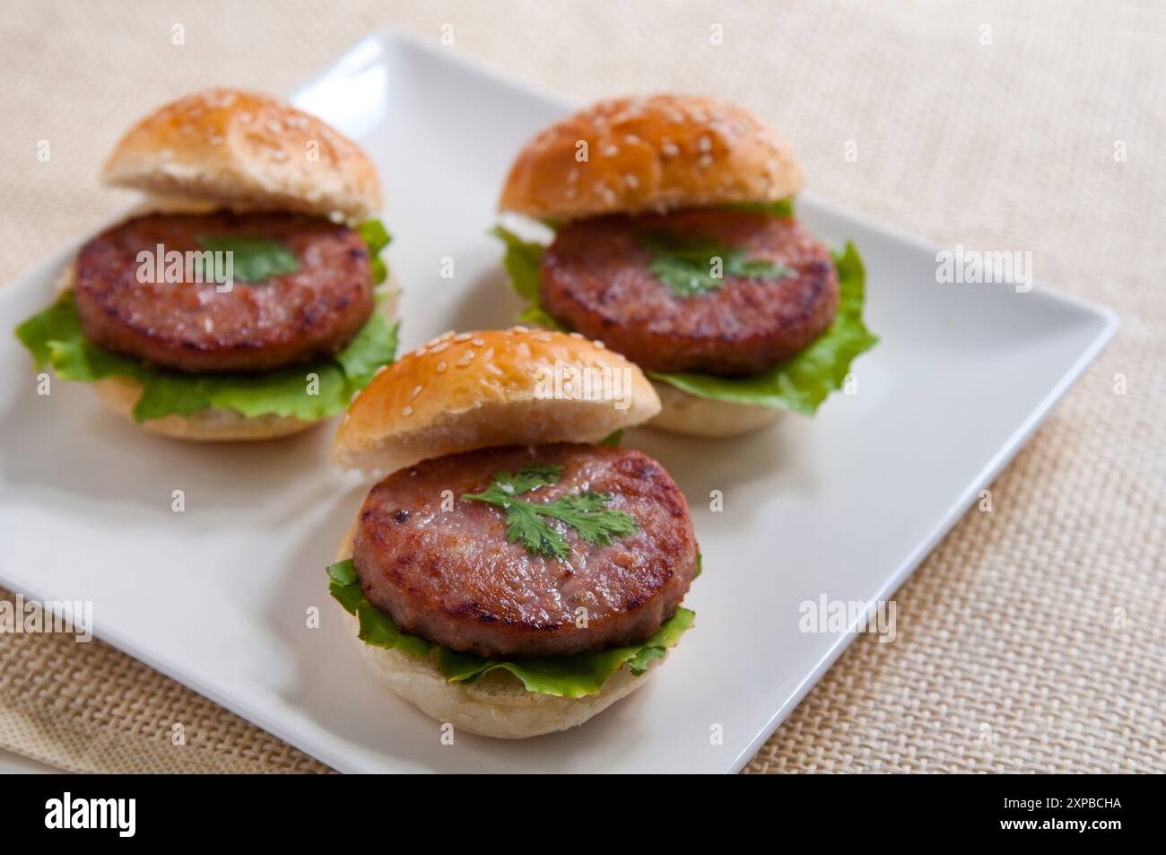 Close up mini hamburgers hi-res stock photography and images - Alamy