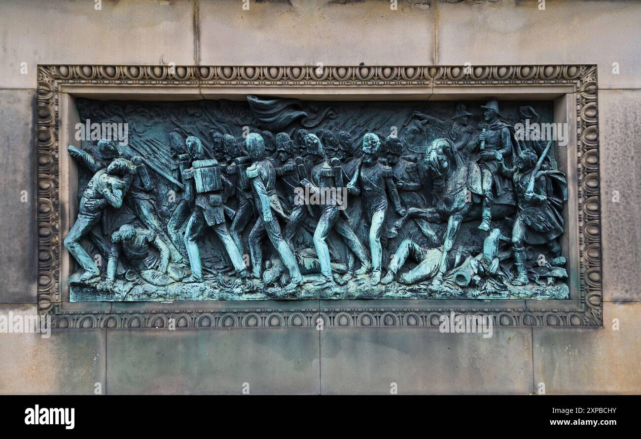Face on drone image of Wellington Column in William Brown St Liverpool ...