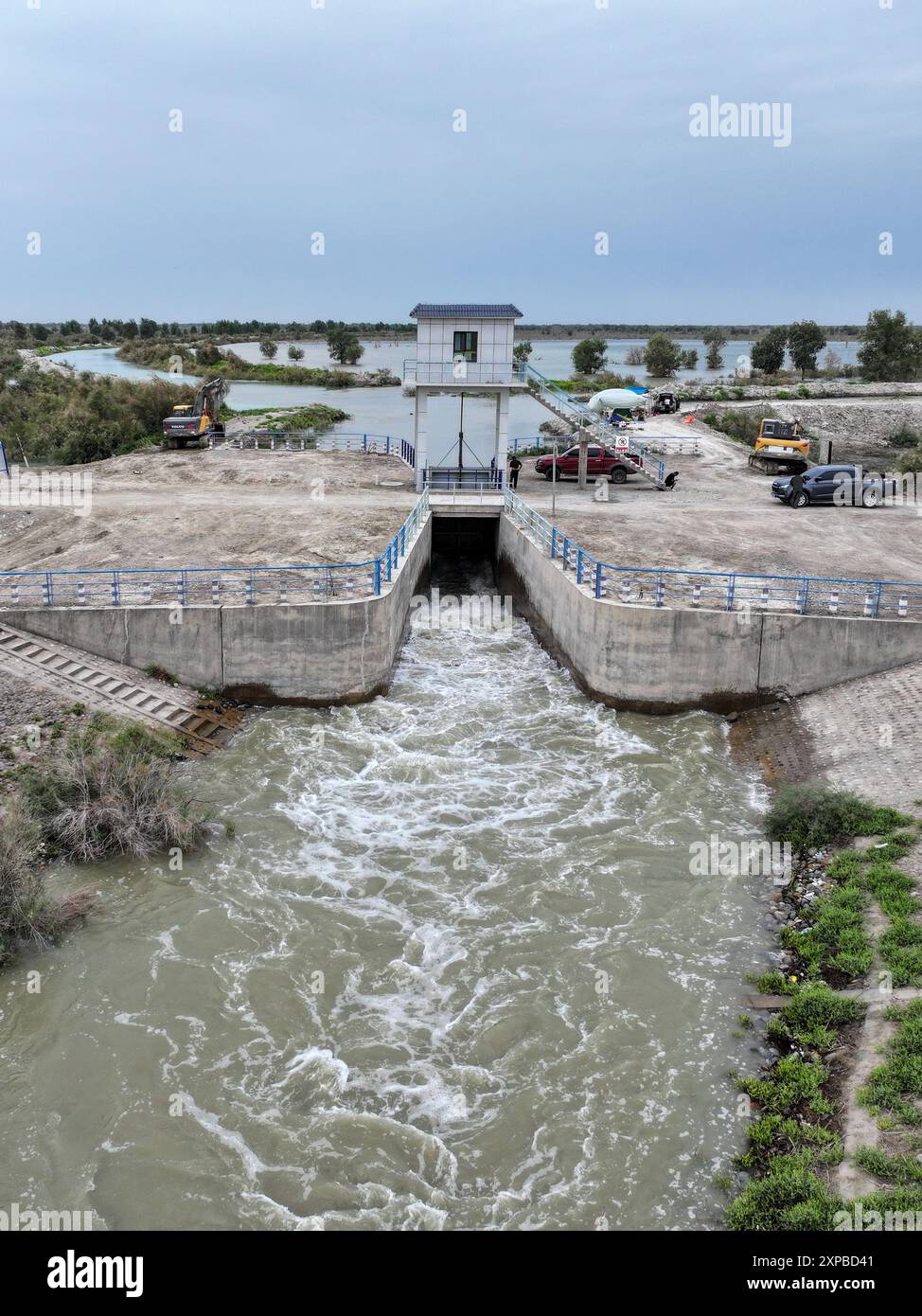 (240805) -- SHAYA COUNTY, Aug. 5, 2024 (Xinhua) -- This aerial drone ...