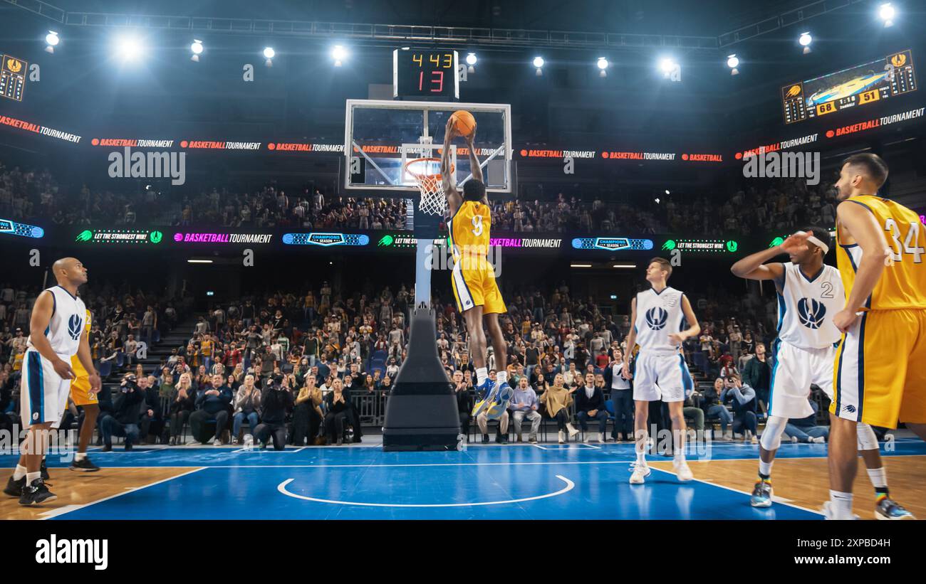 African American National Basketball Superstar Player Scoring a ...