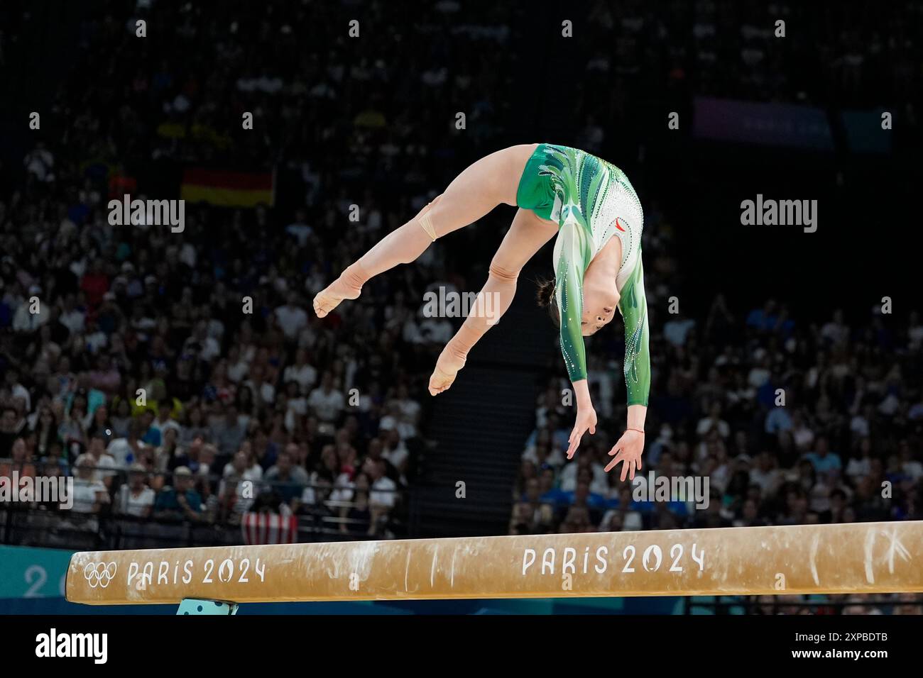 Zhou Yaqin, of China, competes during the women's artistic gymnastics ...
