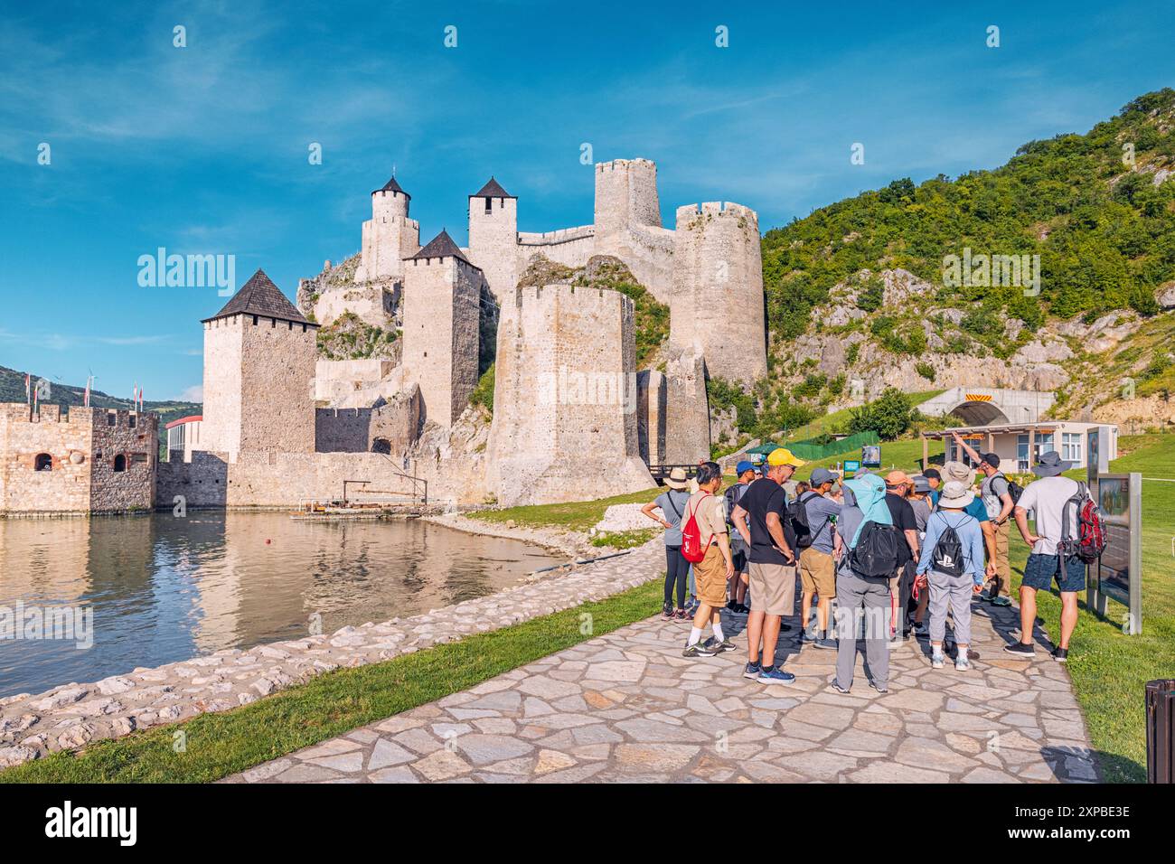 08 June 2024, Djerdap national park, Serbia: Tourists visiting Golubac ...