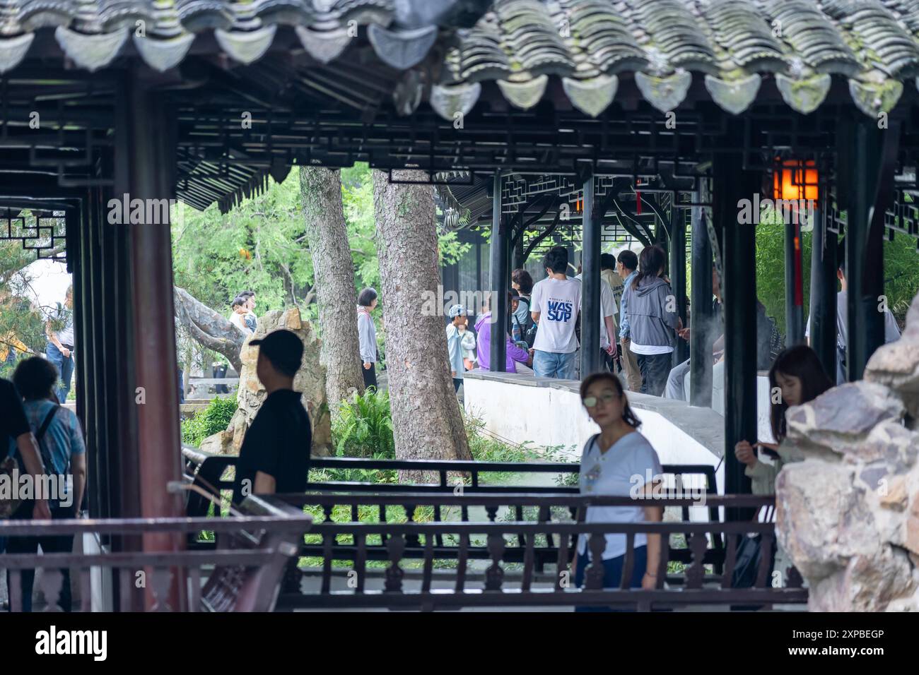 Suzhou, China - June 11, 2024 : A view from inside a traditional ...
