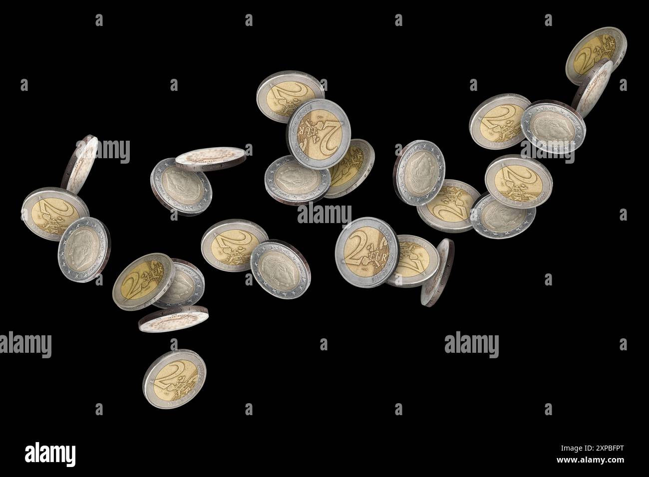 Falling golden coins euro financial hi-res stock photography and images ...