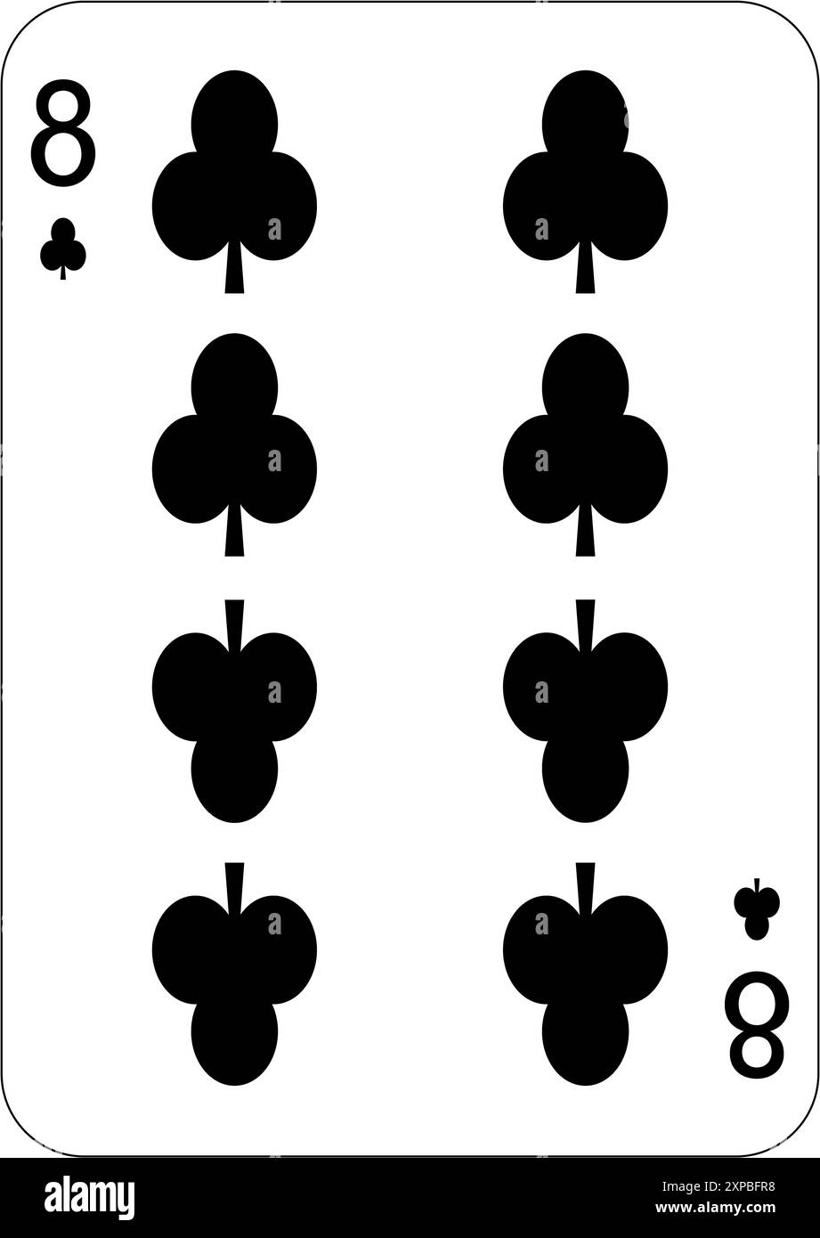 8 of clubs. One playing card, illustration Stock Photo - Alamy