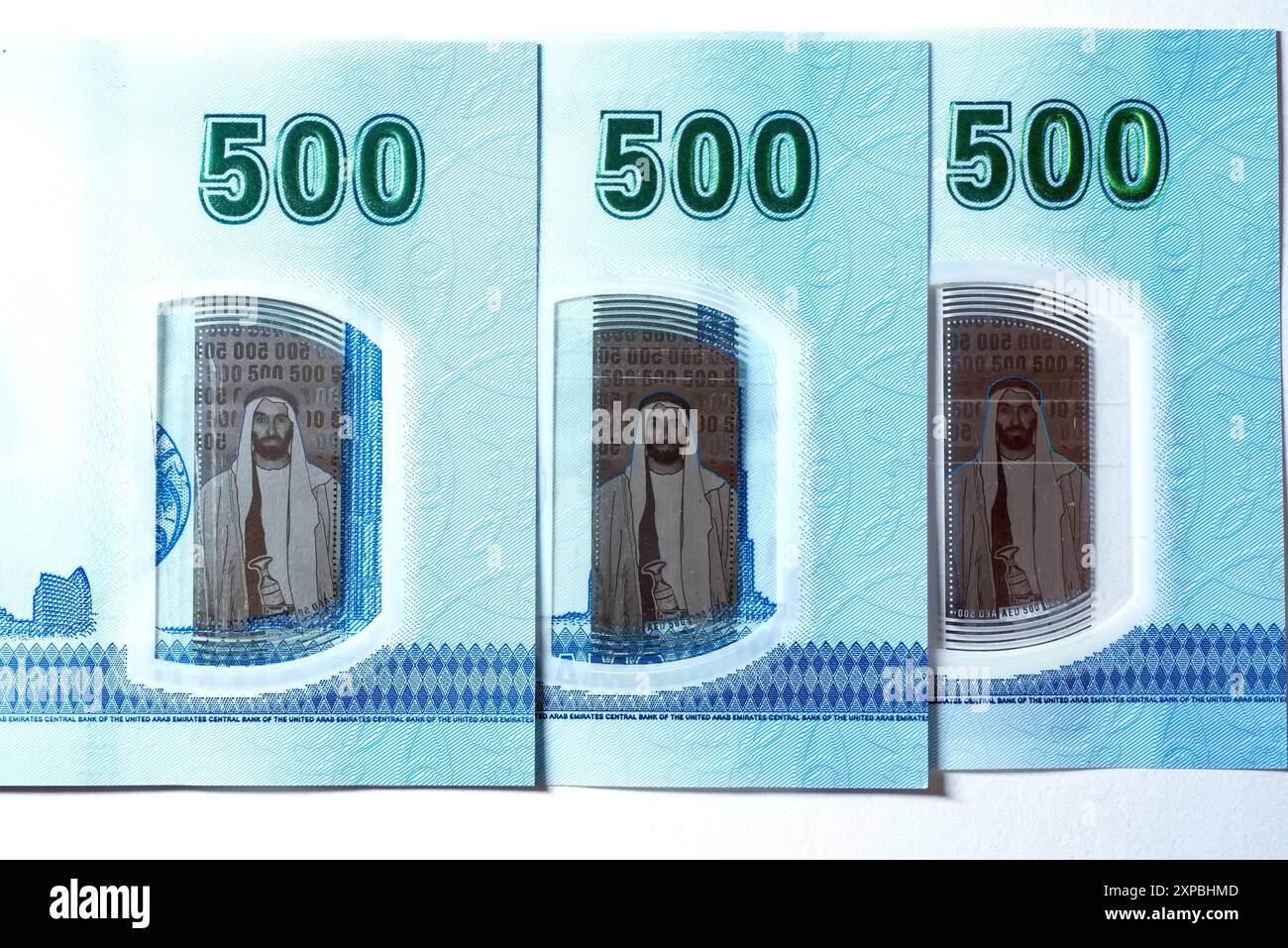 Close up Dirhams currency, AED, Bank note and coins, United Arab ...
