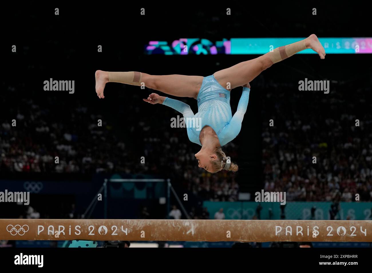 Sabrina Maneca-Voinea, of Romania, competes during the women's artistic ...