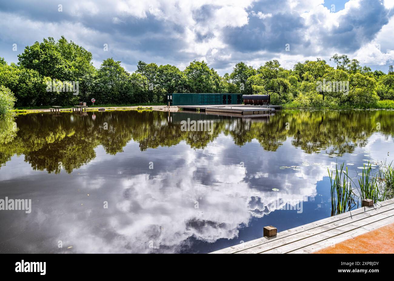 Skjern harbor harbour at the river, Denmark Stock Photo - Alamy