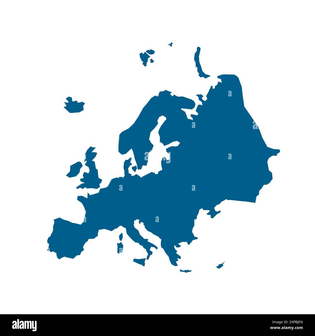 Vector map silhouette of Europe, showcasing its distinct shape and ...