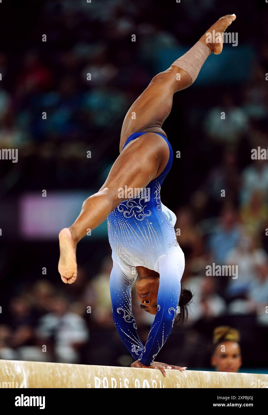 USA's Simone Biles during the women's balance beam final at the Bercy ...