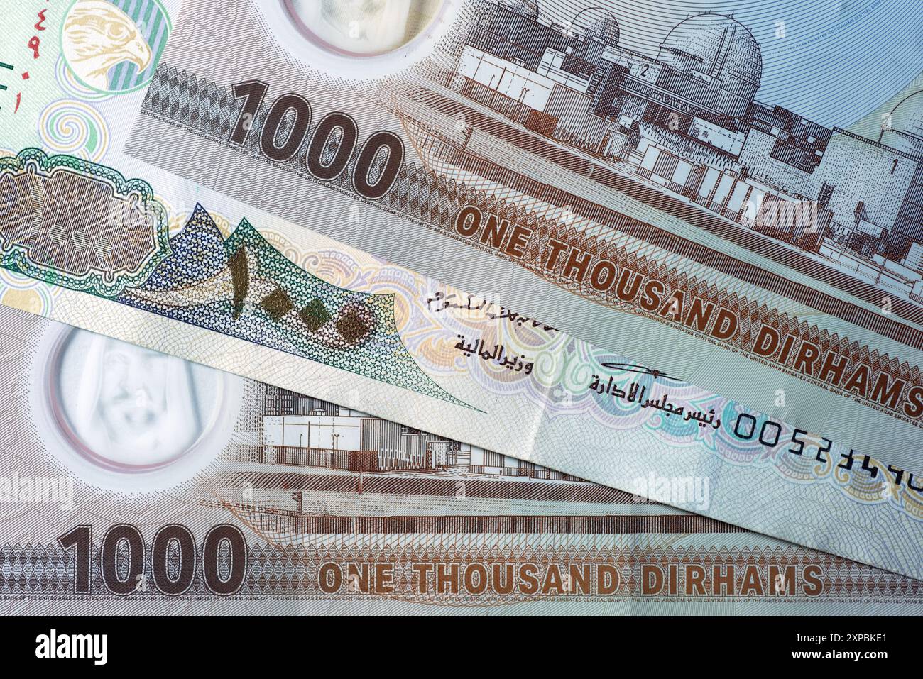 Close up Dirhams currency, AED, Bank note and coins, United Arab ...