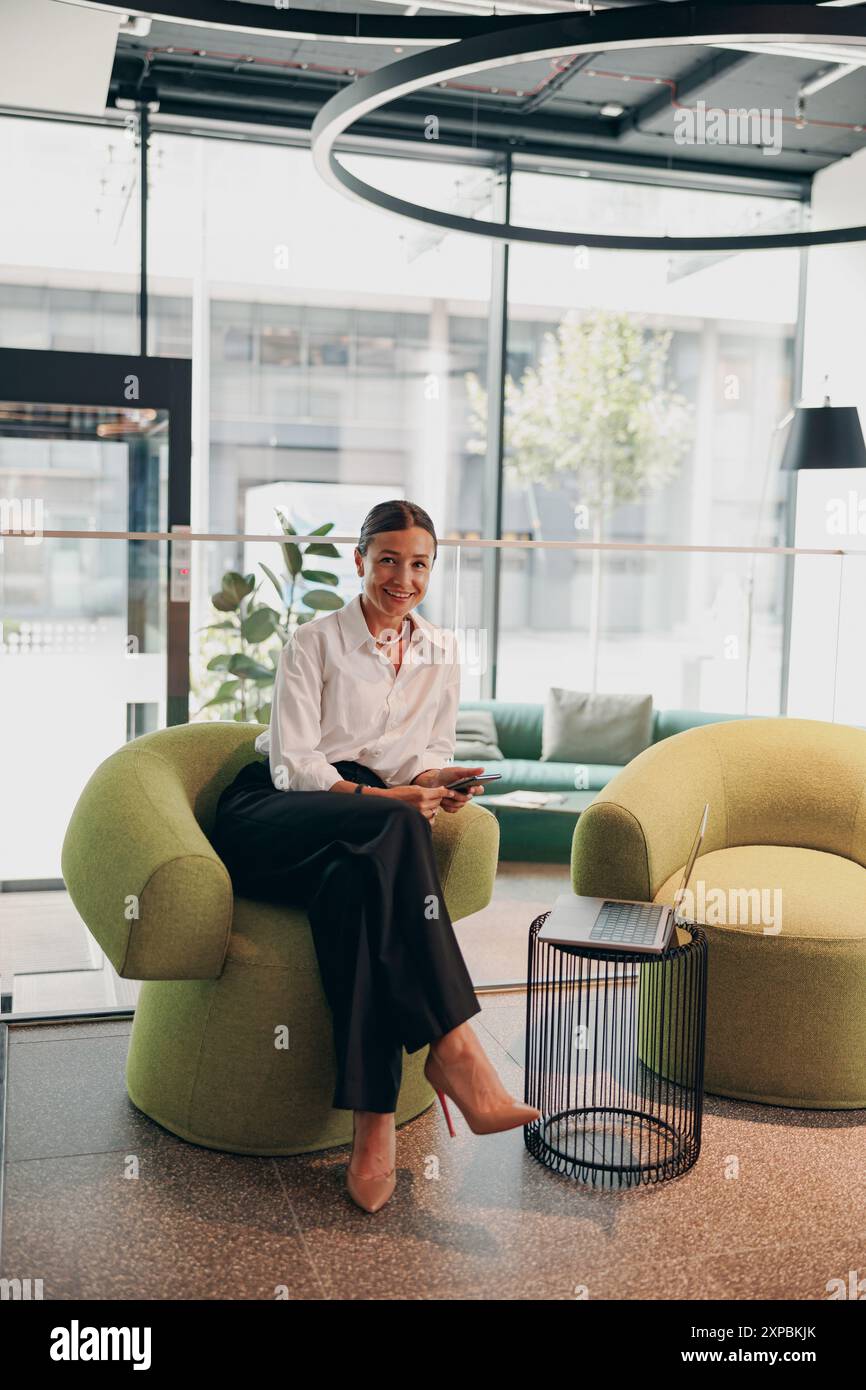 A Professional Woman Thriving in a Beautifully Designed Modern Office ...