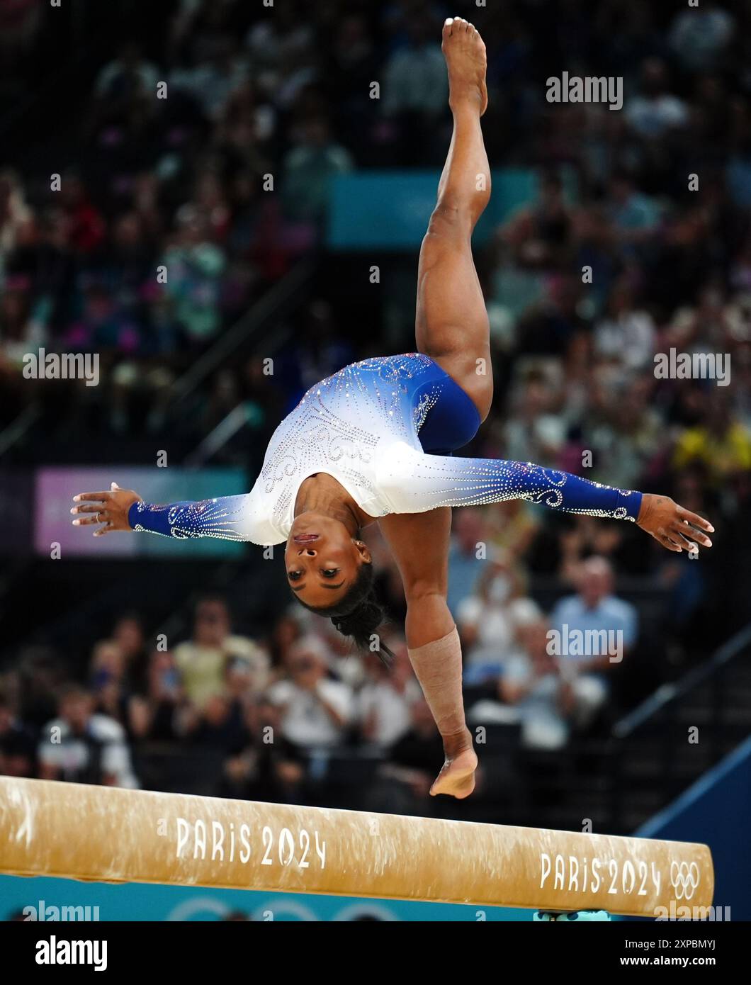 USA's Simone Biles during the women's balance beam final at the Bercy ...