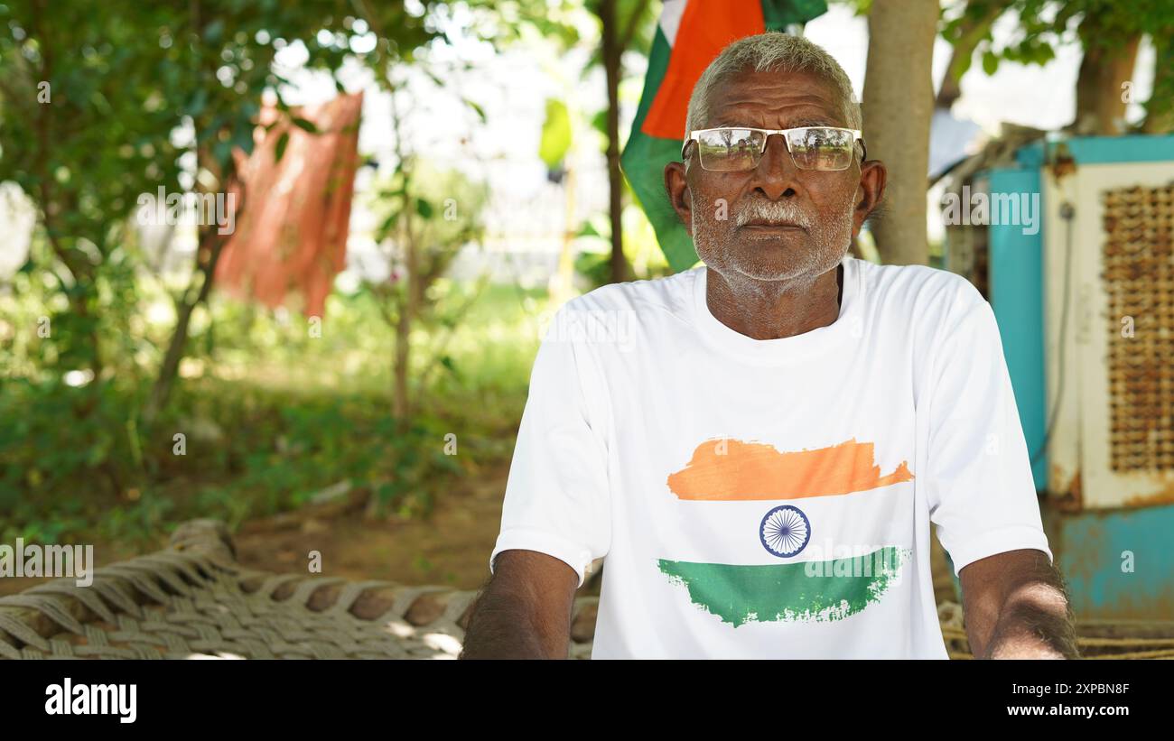 Poor Man With Indian Flag