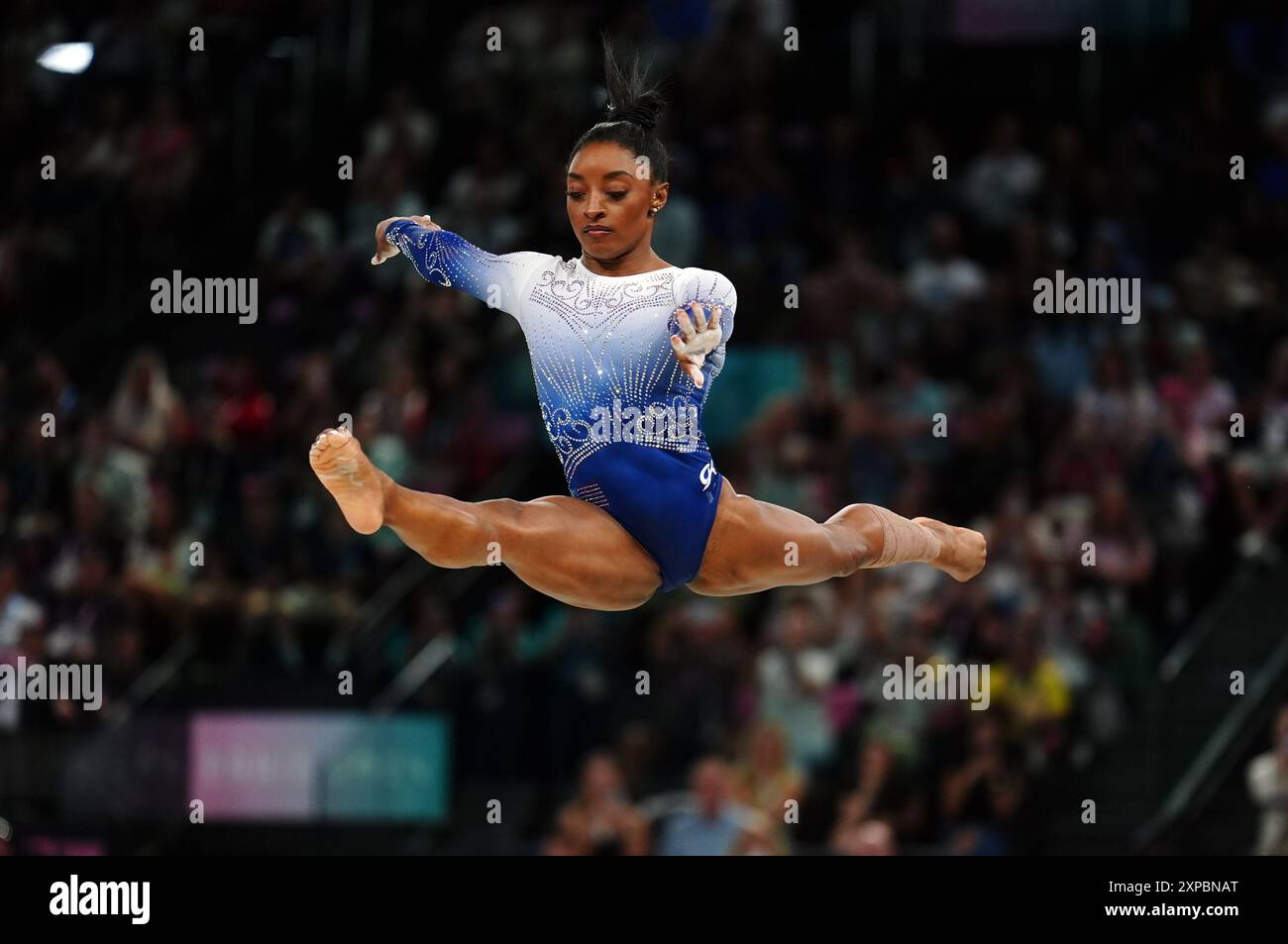 USA's Simone Biles during the women's balance beam final at the Bercy ...