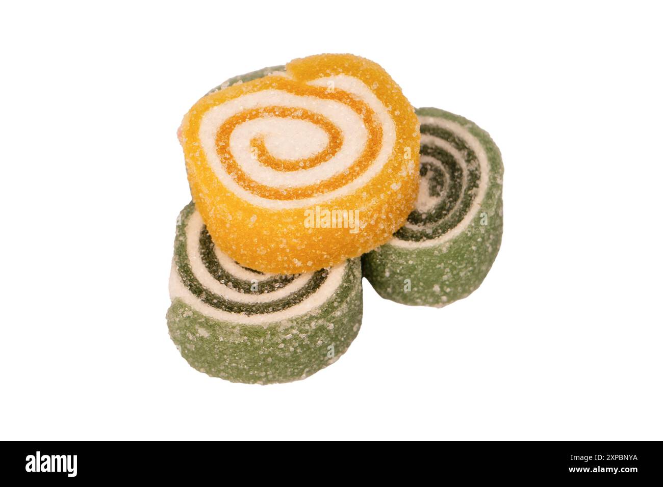 Jelly sweet candy roll isolated on a white background. Marmalade candy ...