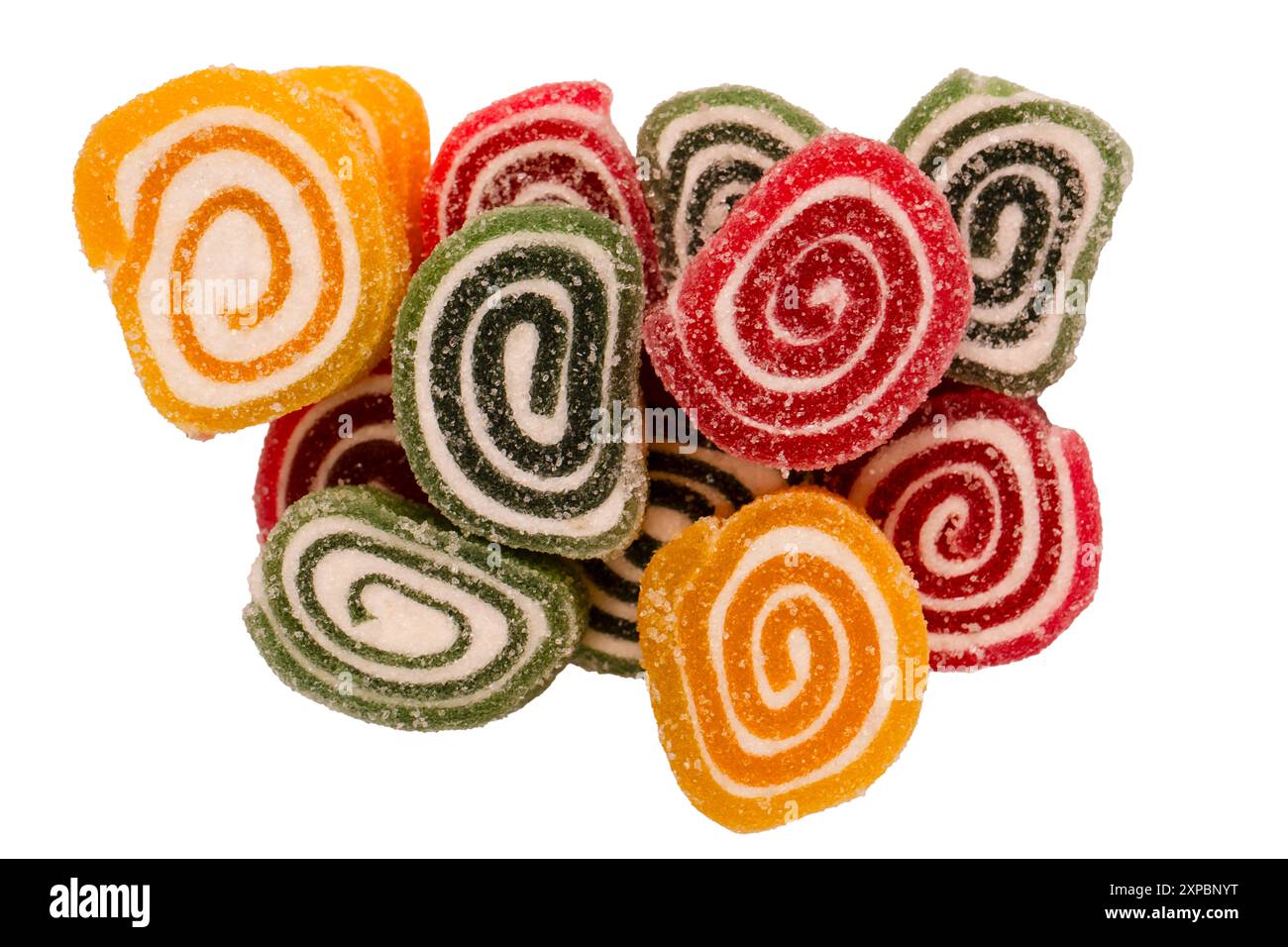 Jelly sweet candy roll isolated on a white background. Marmalade candy ...