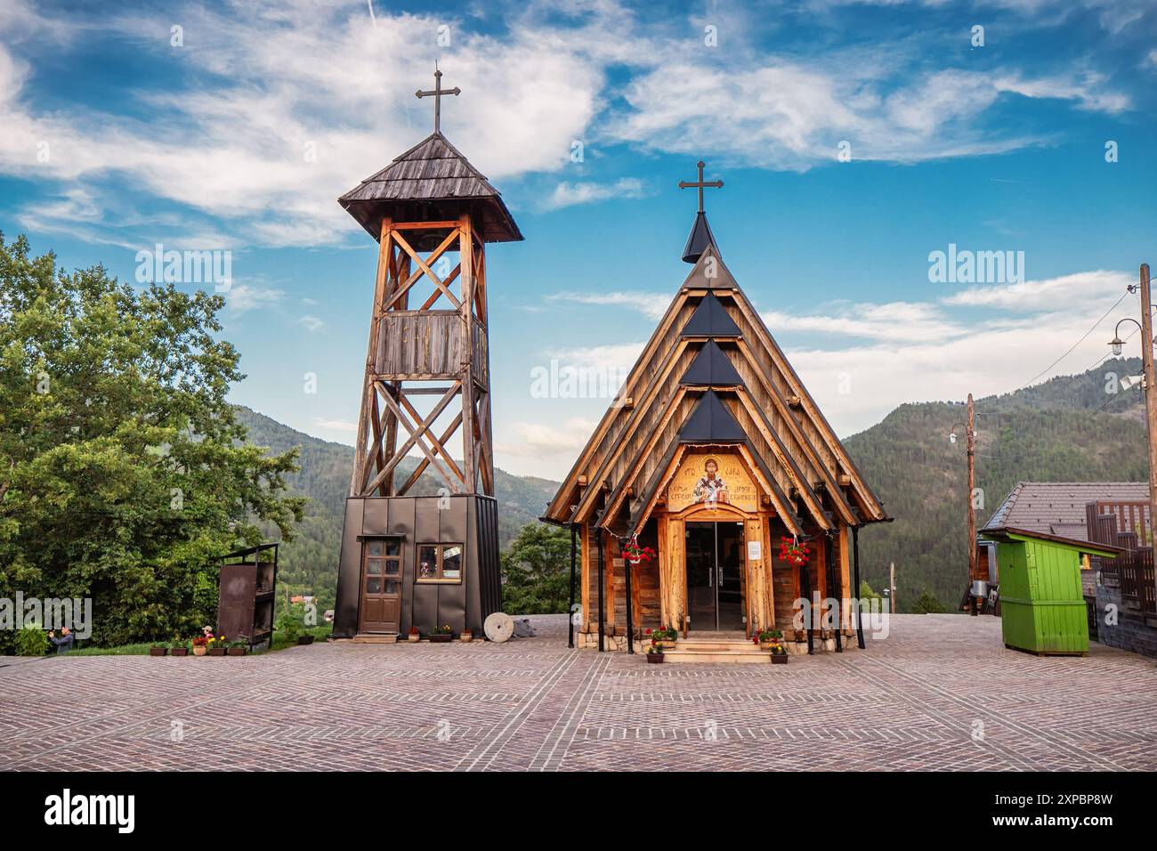 10 June 2024, Mokra Gora, Serbia: Historical buildings in Drvengrad ...