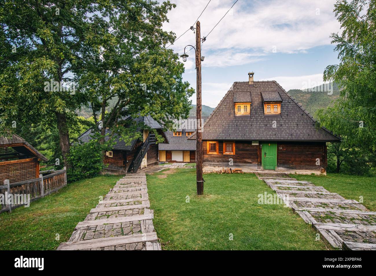 10 June 2024, Mokra Gora, Serbia: Historical buildings in Drvengrad ...