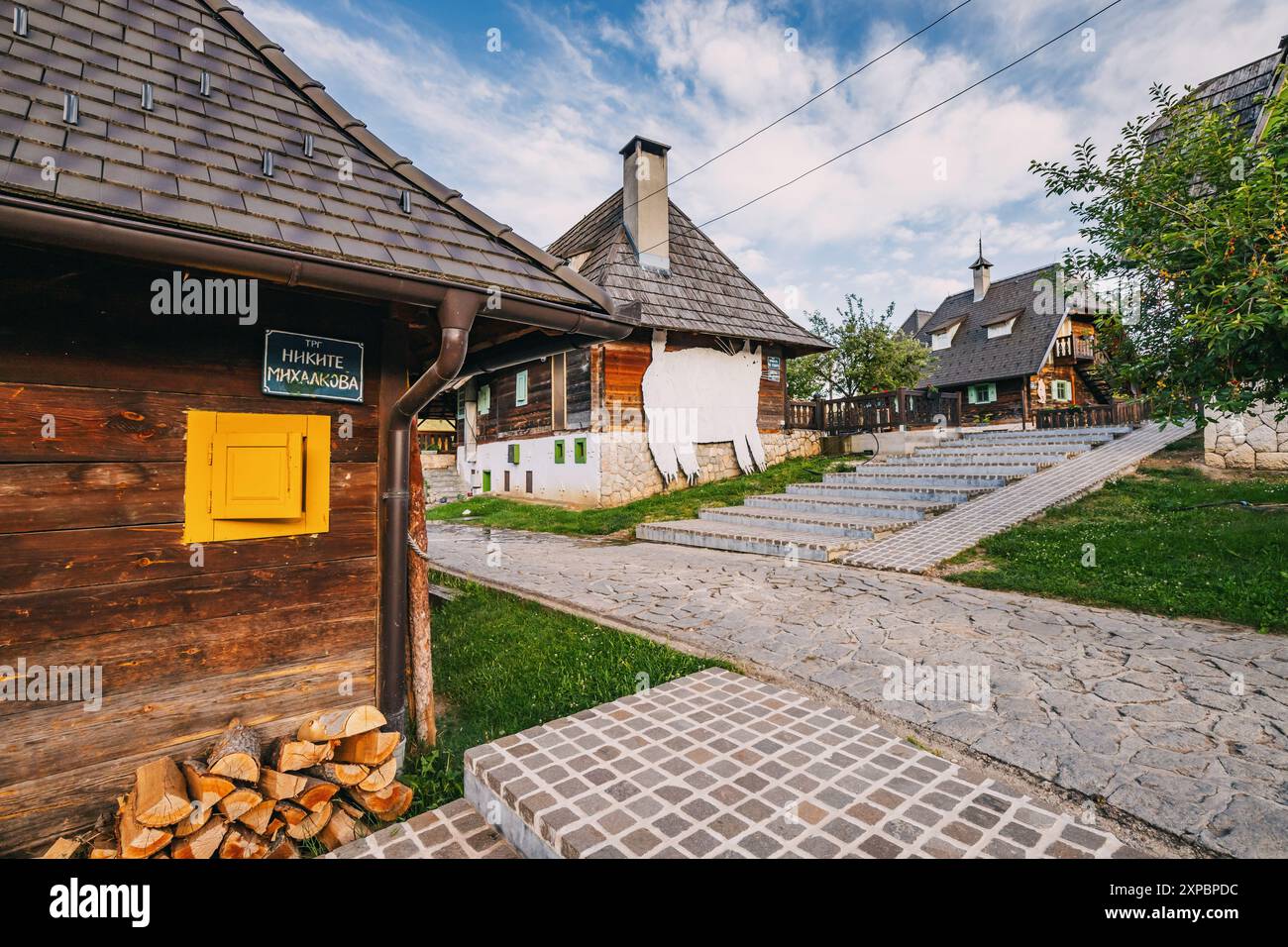 10 June 2024, Mokra Gora, Serbia: Historical buildings in Drvengrad ...