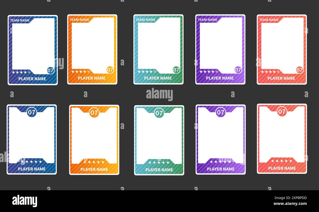 Game sports card template. A set of trading frames for football ...