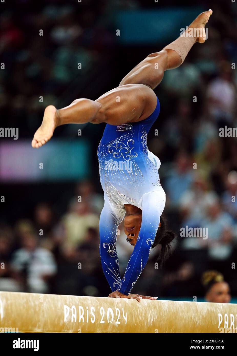 USA's Simone Biles during the women's balance beam final at the Bercy ...
