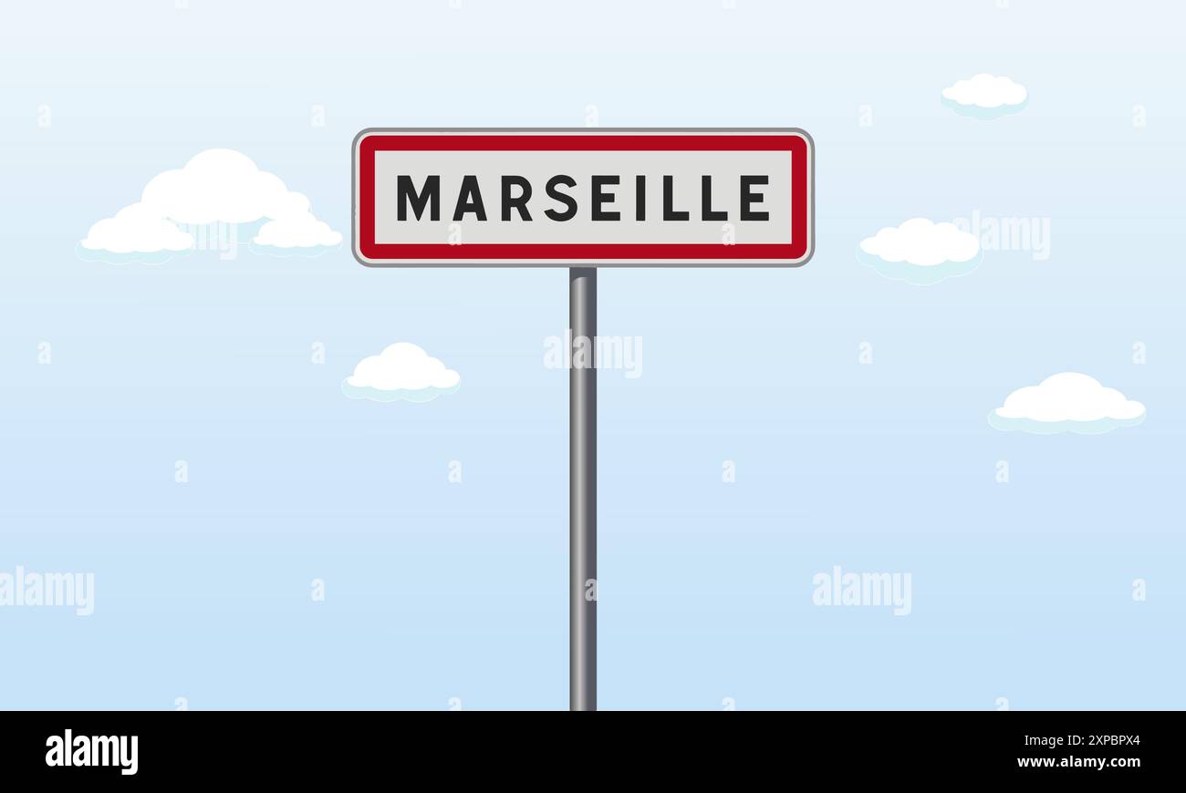 Entrance sign to the city of Marseille in vector Stock Vector Image ...