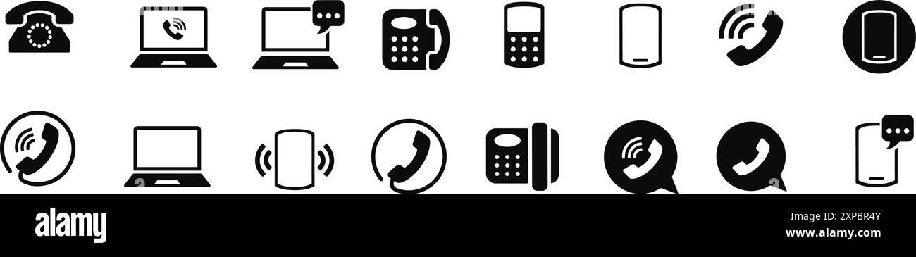 Icons phone, mail, mobile. Vector Stock Vector Image & Art - Alamy