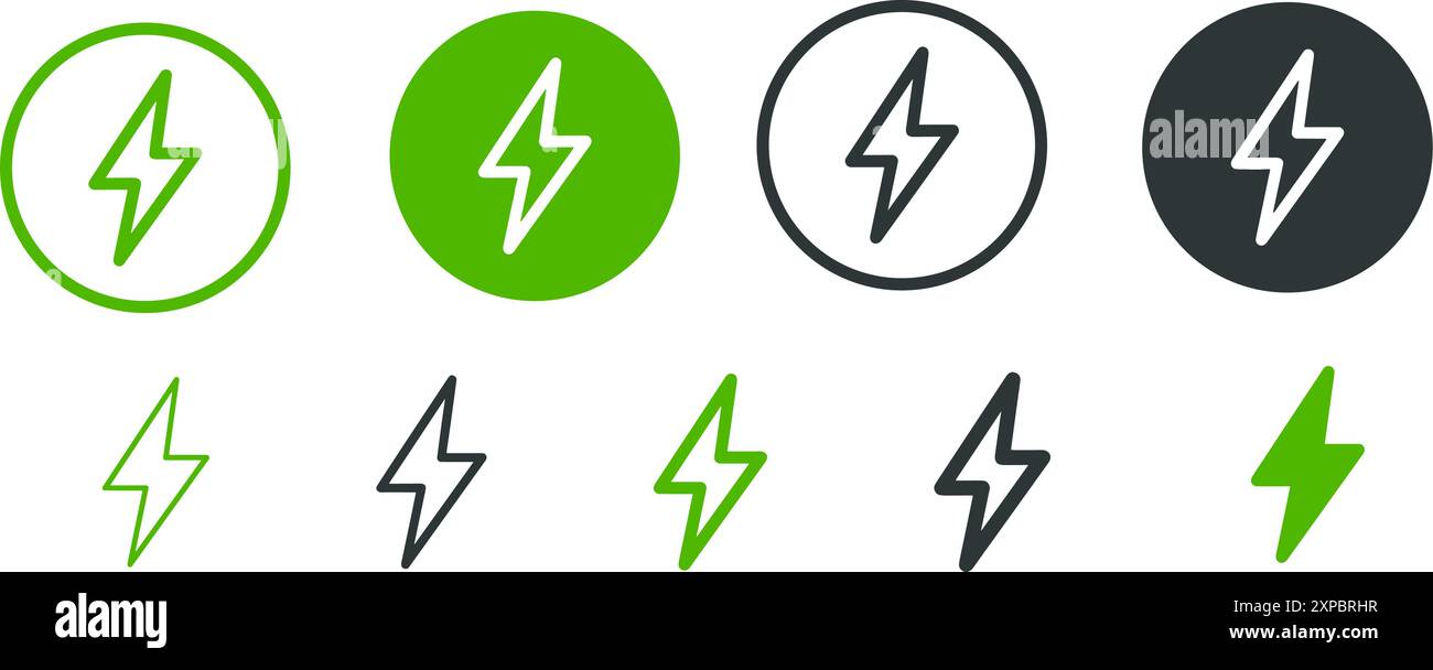 flash thunder power icon green, flash lightning bolt icon with thunder ...