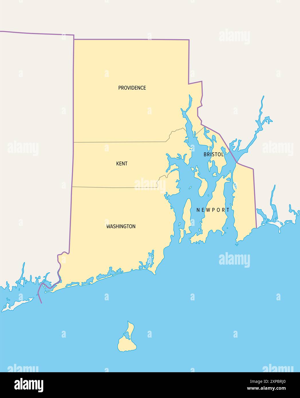 Political map of rhode island hi-res stock photography and images - Alamy