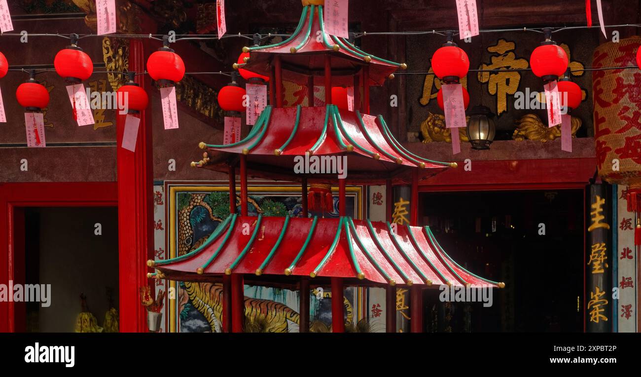 Chinese temple Incense burner with hood, censer, outside Hiang Thian ...