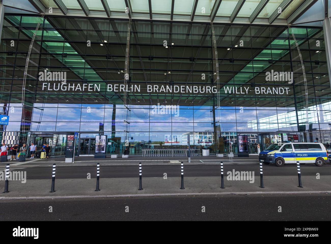 BERLIN, GERMANY - AUGUST 3, 2024: Exterior of Terminal 1 of the Berlin Brandenburg International ...