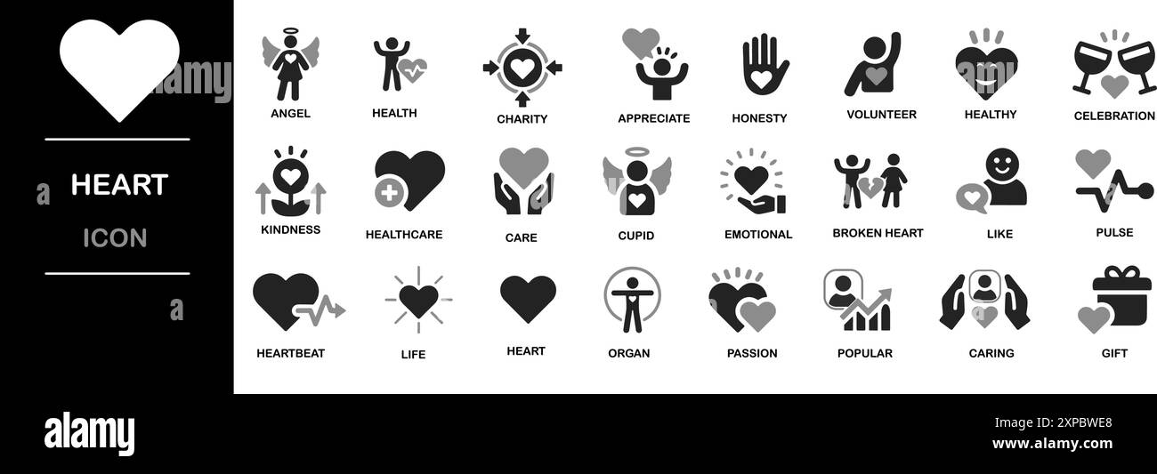 Heart icon set. Vector illustration Stock Vector Image & Art - Alamy