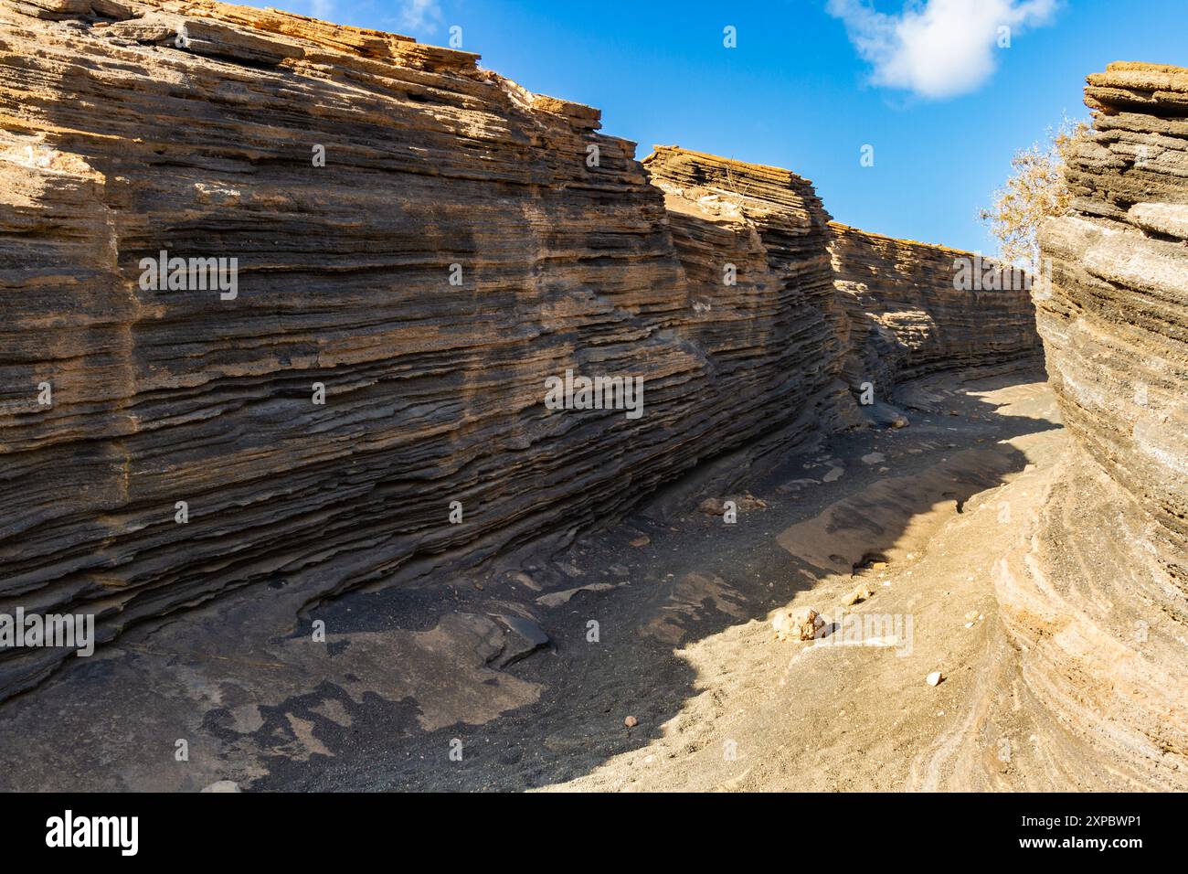 The broad volcanic gorge. The Cracks ( Las Grietas ) . The slope of the ...