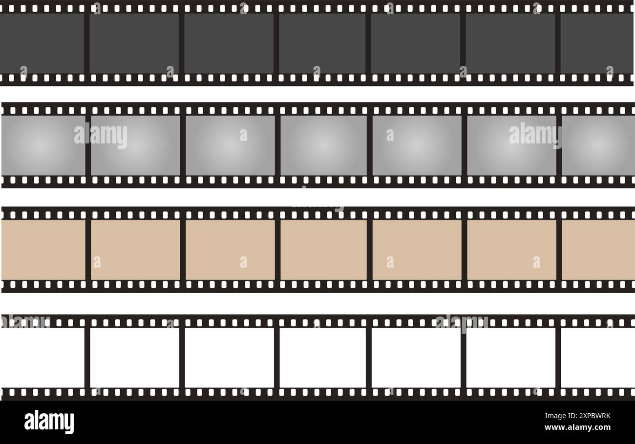 Vector pack of photographic analog films borders with barcodes Stock ...