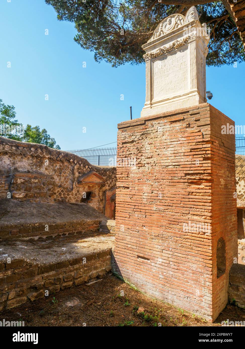 Tombstone in the burial building of Giulia Apolloniain in the ...