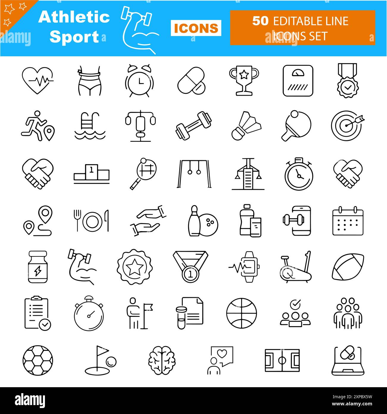 Set Icons of Athletic Sport Stock Vector Image & Art - Alamy
