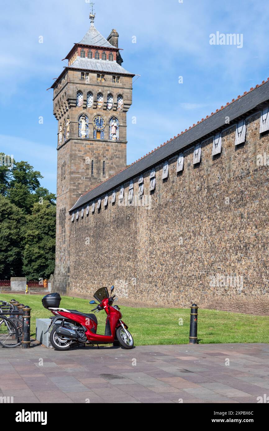 The Clock tower at Cardiff castle, is 132 feet heigh with seven stories inside. It was design by ...
