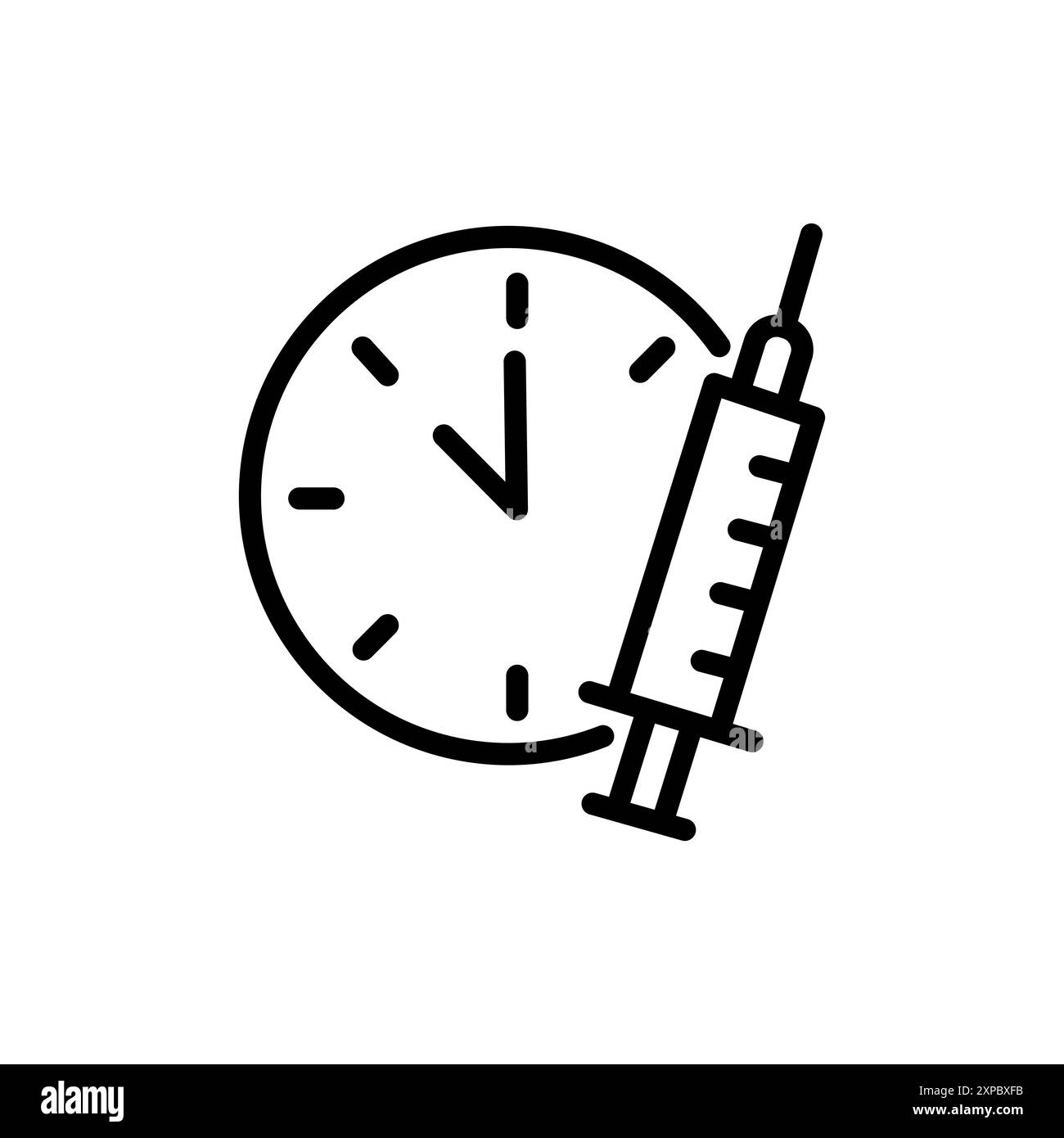 Vaccination schedule simple icon. Vaccine syringe sign. Second ...