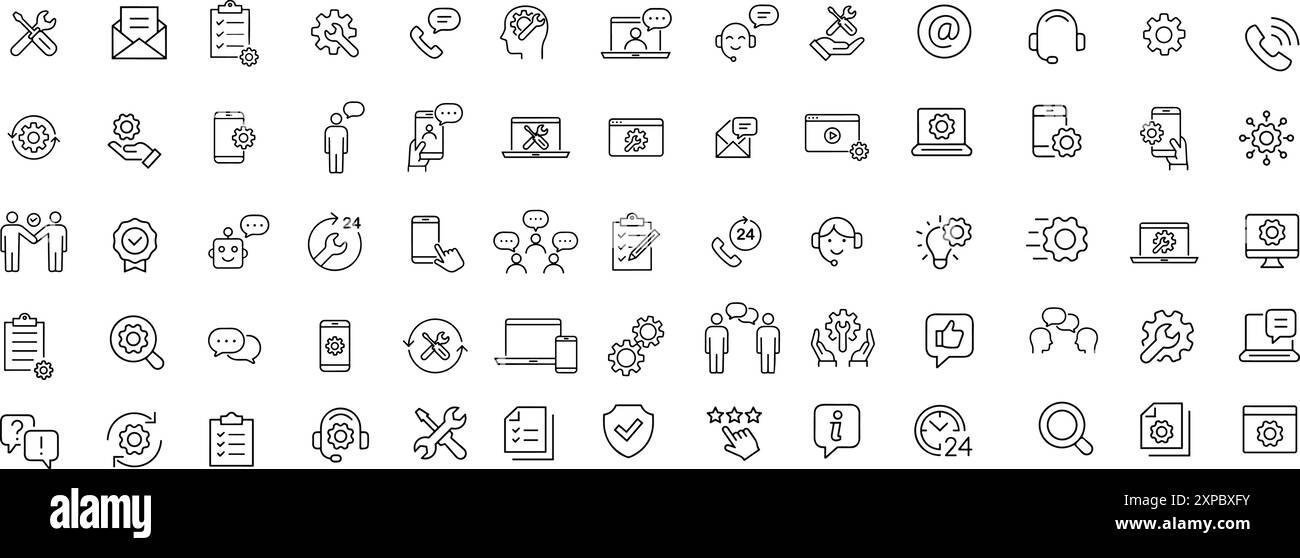 Support and Maintenance Icons Collection Stock Vector Image & Art - Alamy