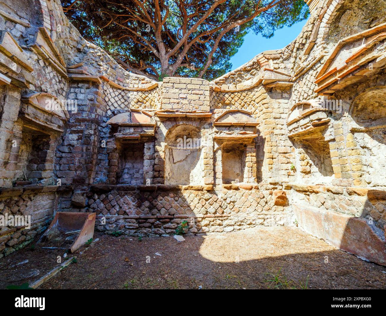 Funerary niches of a burial building in the Necropolis of Portus in the ...